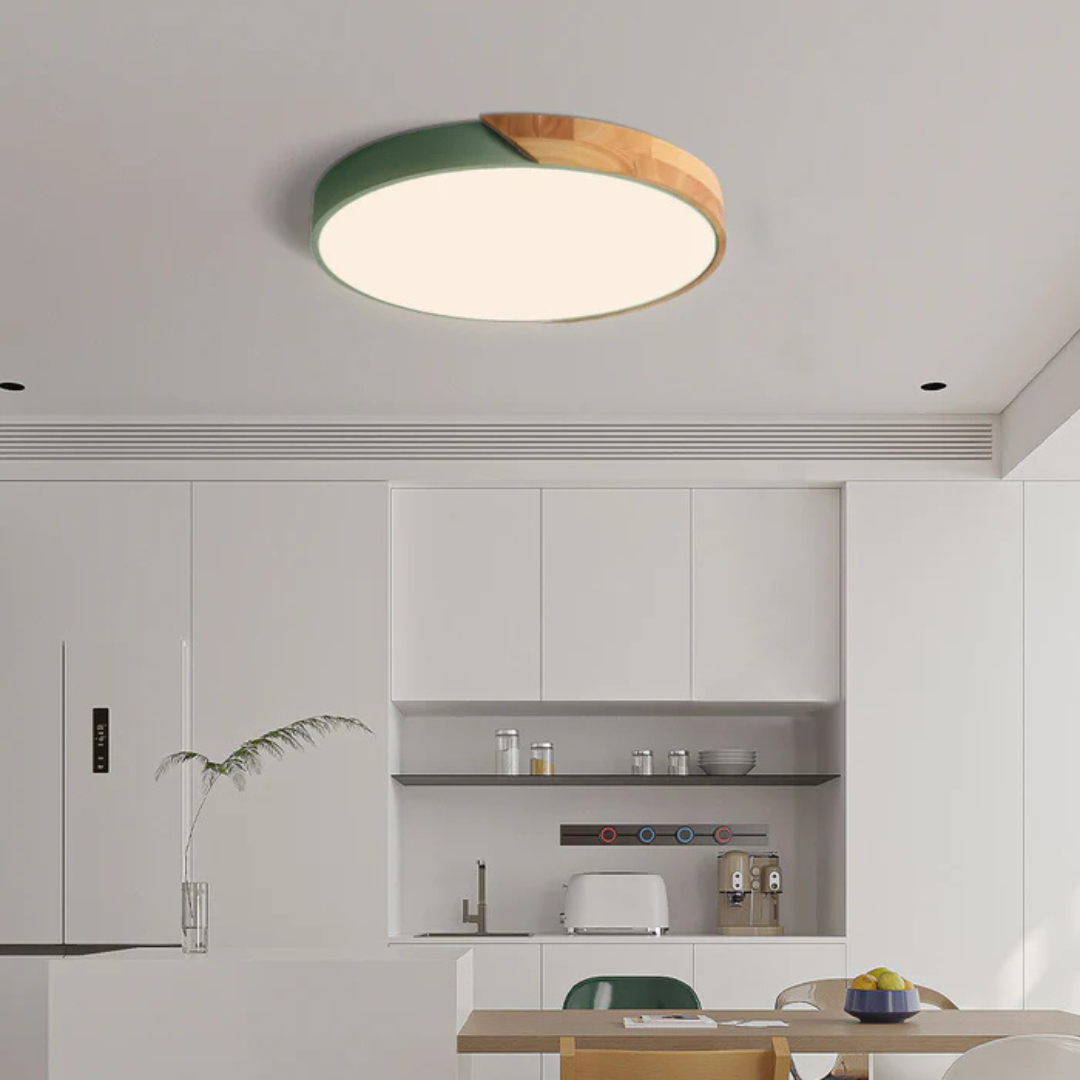 Ceiling Light with LED Scandinavian Wood Design | Unisex | Wood‑accent ...