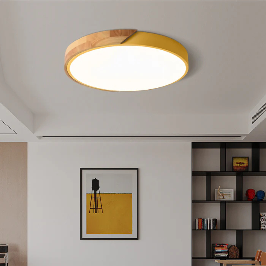 Ceiling Light with LED Scandinavian Wood Design | Unisex | Wood‑accent ...
